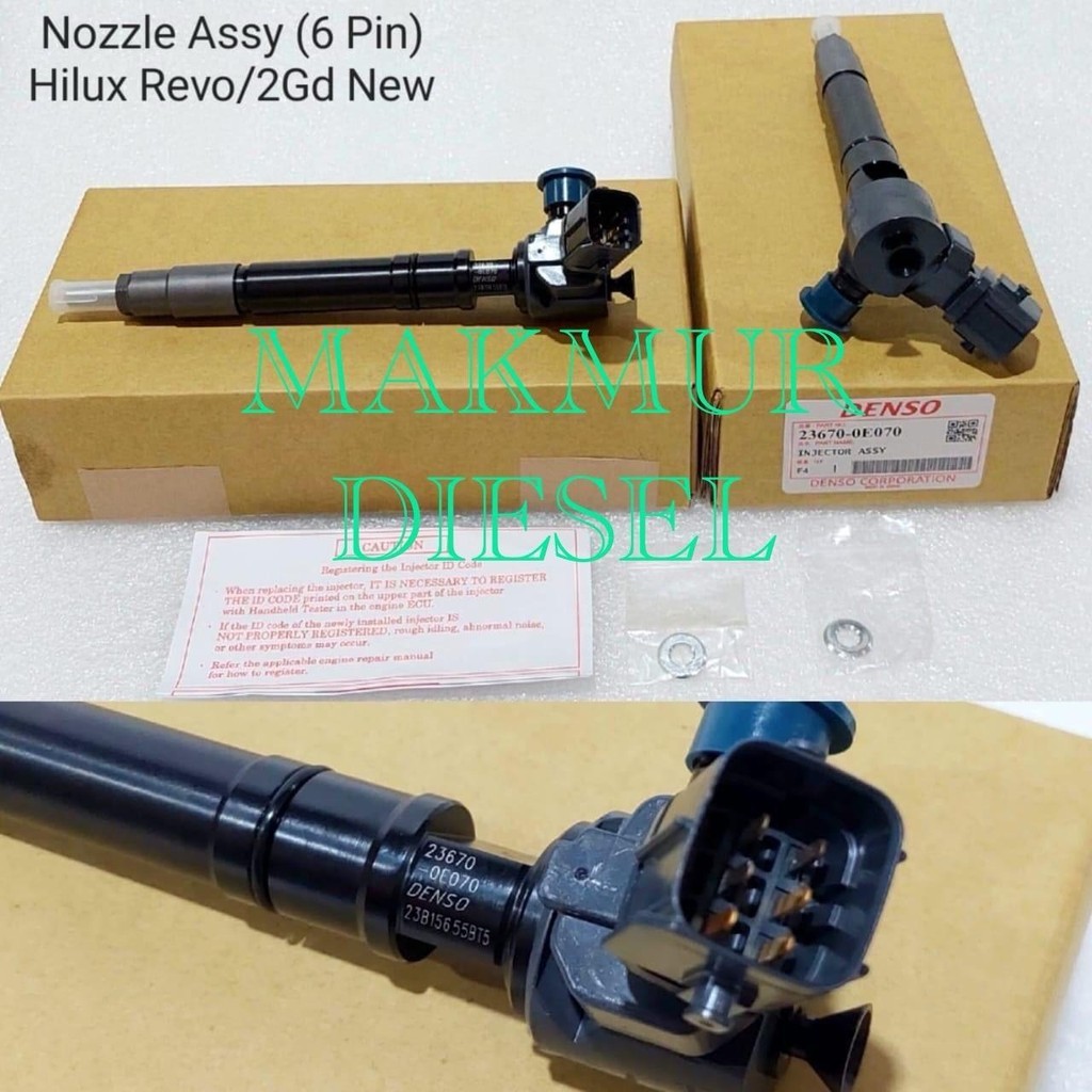 Jual NOZZLE INJECTOR HILUX REVO/INNOVA REBORN 2GD (6PIN) 23670-0E070 ...