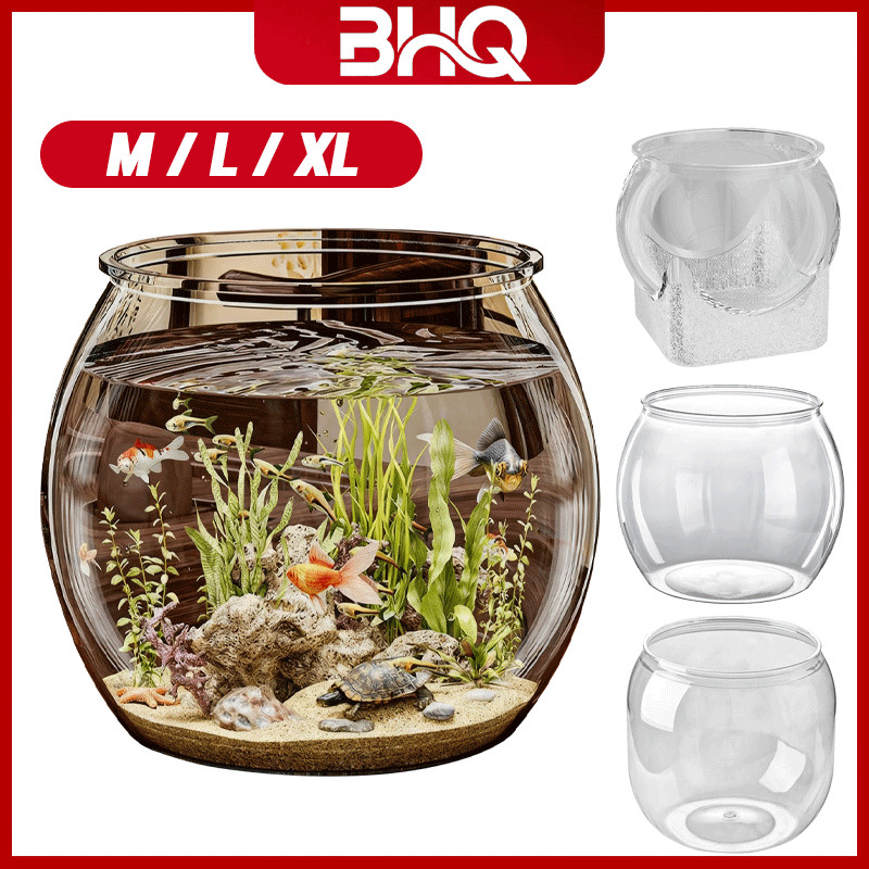 Jual BHQ Fish Bowl Aquarium Pet Fish Hias Fish Bowl Aquarium Plastik ...