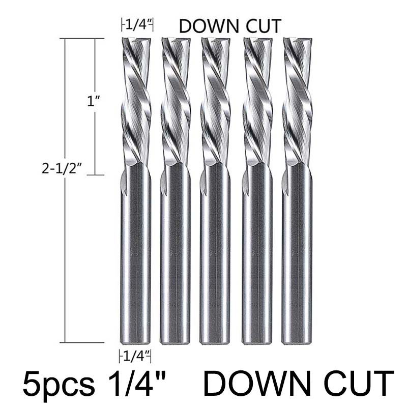 Jual inch size UP Cut DOWN Cut Two Flutes carbide Spiral router bit ...