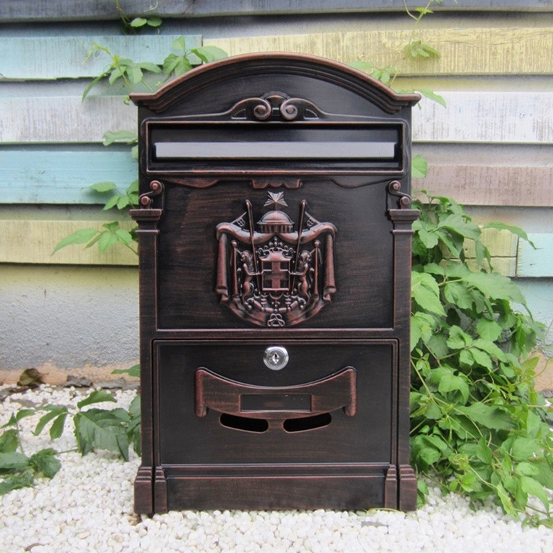 Jual Retro Mailbox Villas Post Box European Lockable Outdoor Wall ...