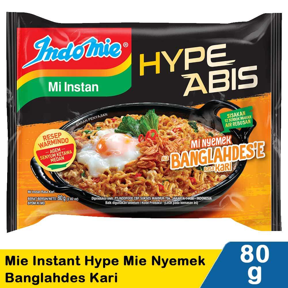 Jual INDOMIE MIE INSTANT HYPE MIE NYEMEK BANGLAHDES KARI 80g | Shopee ...