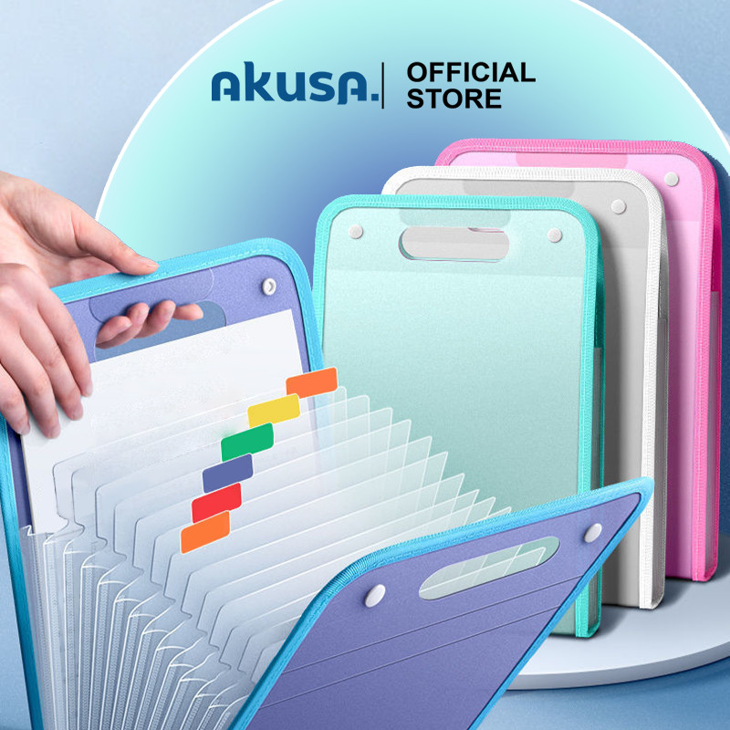 Jual AKUSA A4/F4 Map Dokumen 13 Sekat FREE Label Tas File Handle ...