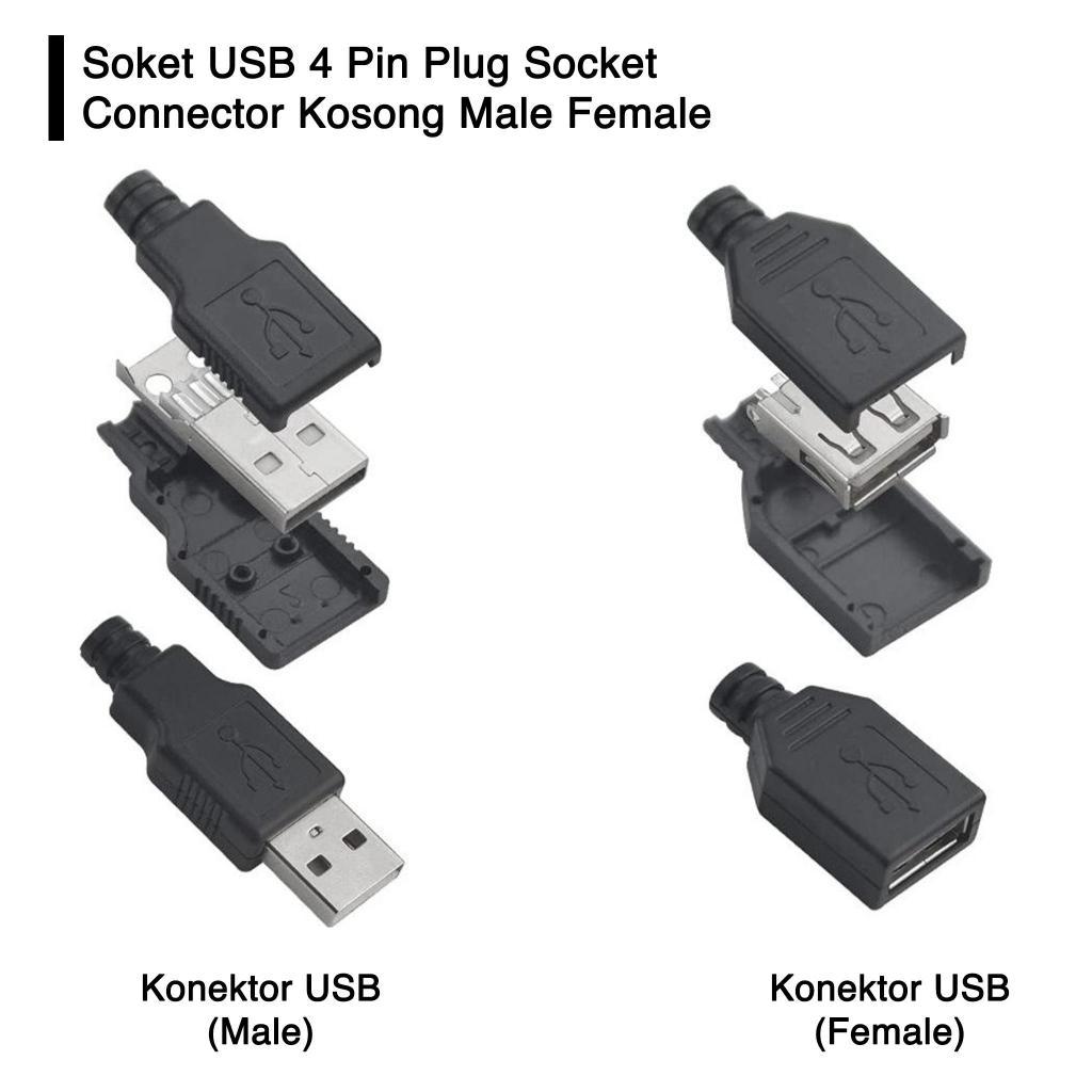 Jual Bbs - Soket USB 4 Pin Plug Socket Connector Kosong Jantan Male ...