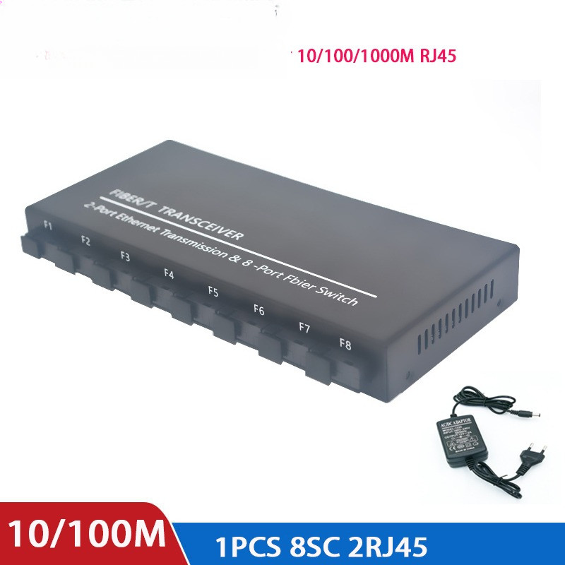 Jual Fiber switch media converter Gigabit Ethernet Switch 8 SC 155M ...