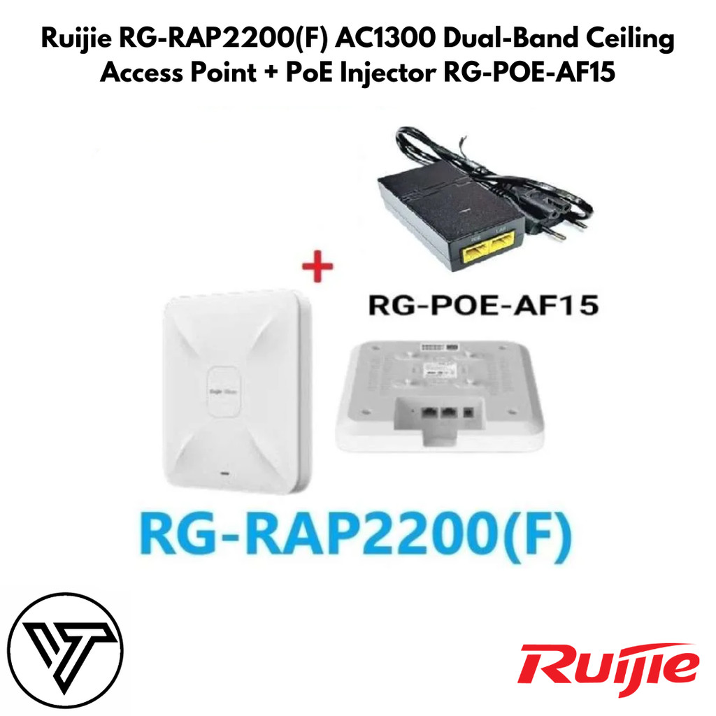 Jual Ruijie RG-RAP2200(F) AC1300 Dual-Band Ceiling Access Point + PoE ...