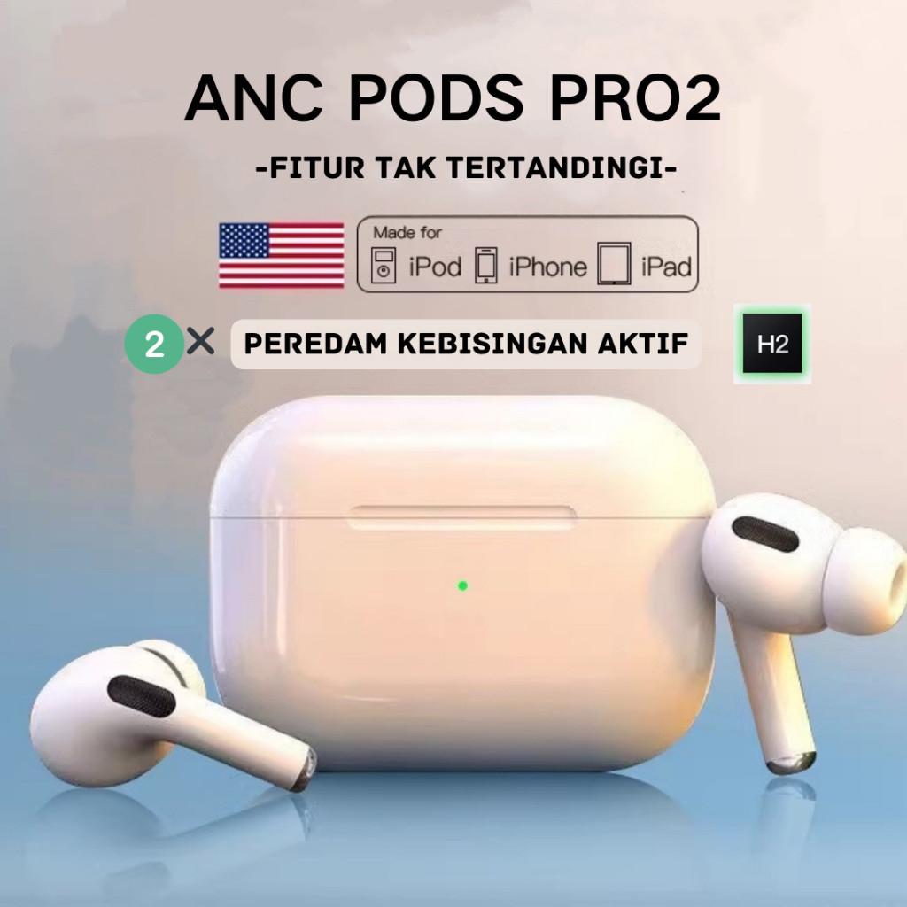Jual ANC Pods Pro 2 TWS Noise Cancelling headset bluetooth Super Bass ...