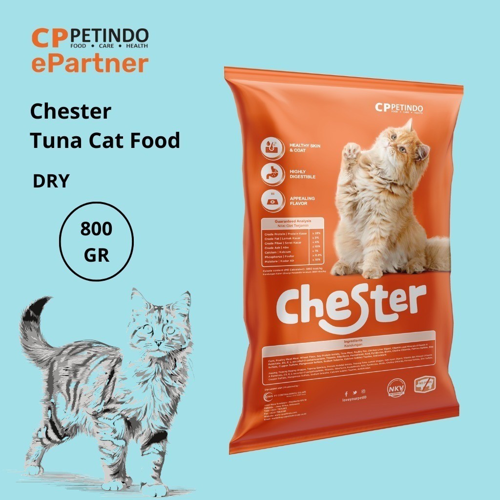 Jual CPPETINDO Chester Tuna Cat Food Makanan Kucing - 800Gr | Shopee ...