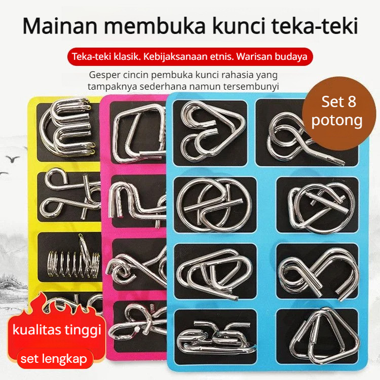 Jual Cincin gesper sembilan tautan mainan edukasi/Gesper Cerdas Set 8 ...