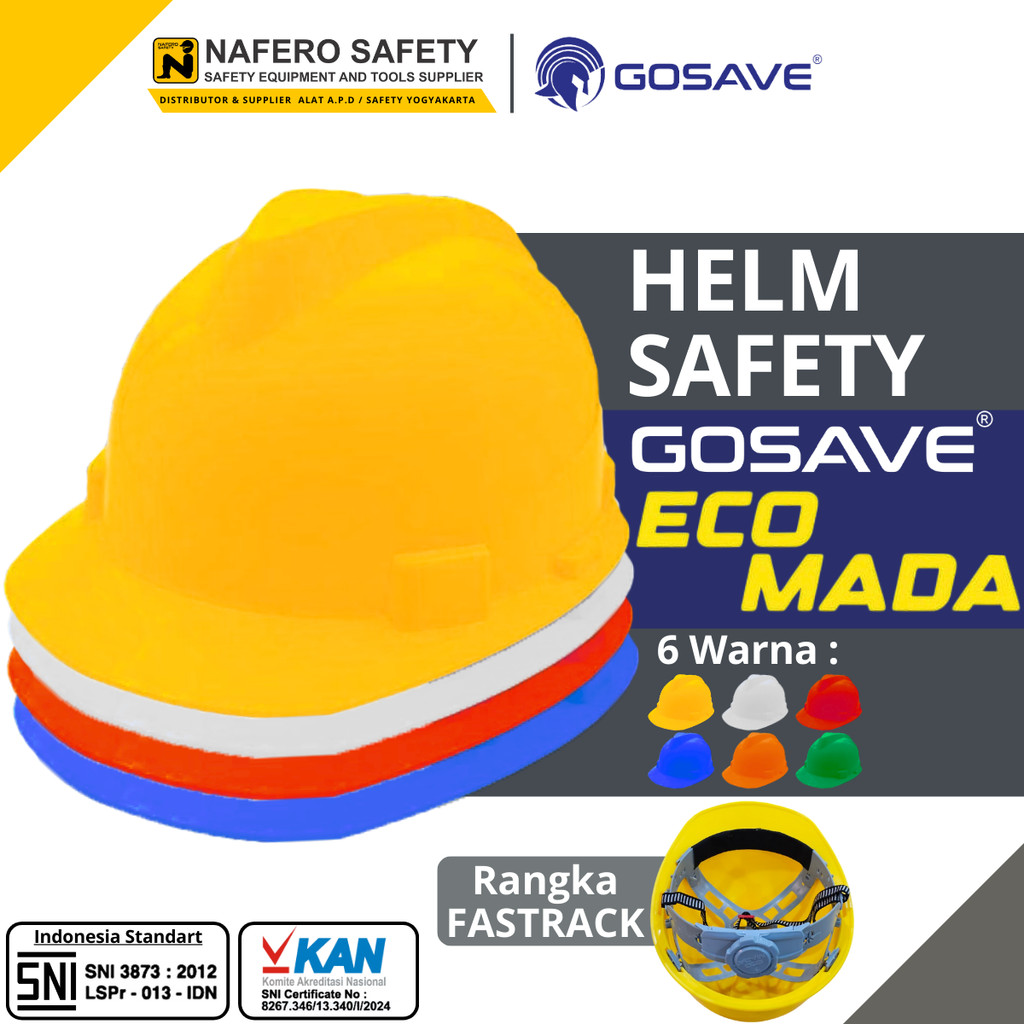 Jual Helm Safety Proyek SNI GOSAVE ECO MADA Fastrack Inner Rangka Putar ...