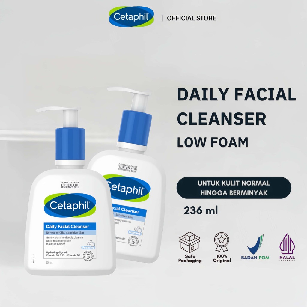 Jual [ TWIN PACK ]Cetaphil Daily Facial Cleanser Normal To Oily For ...