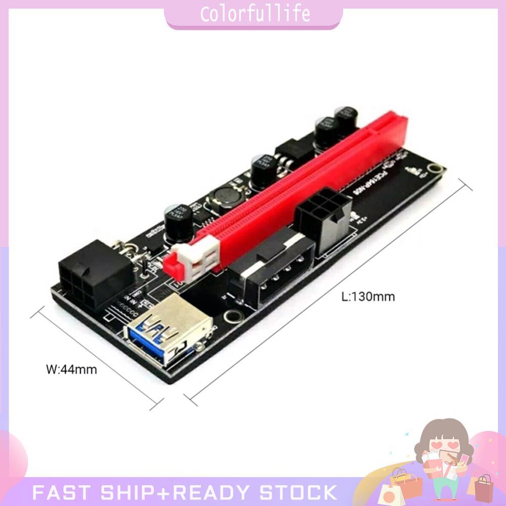 Jual 4Pin 6Pin Power PCI Express 1X to 16X Riser Card PCI-E Extender ...