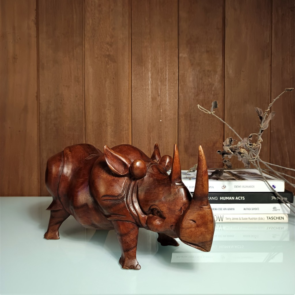 Jual Leolle Patung Badak Kayu / Rhino Wood Carving – Handmade Bali ...