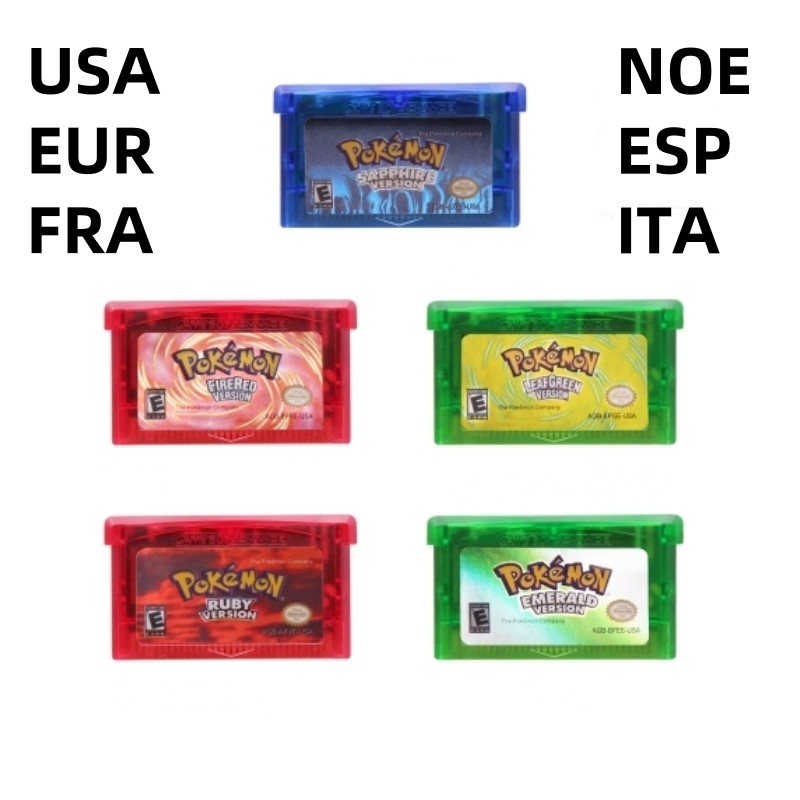 Jual GBA Game Card 32 Bit Video Game Console Cartridge Pokemon FireRed ...