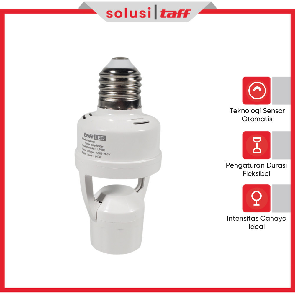 Jual ST - TAFFLED Fitting Lampu Bohlam Sensor PIR Adjustable Timer 40W ...