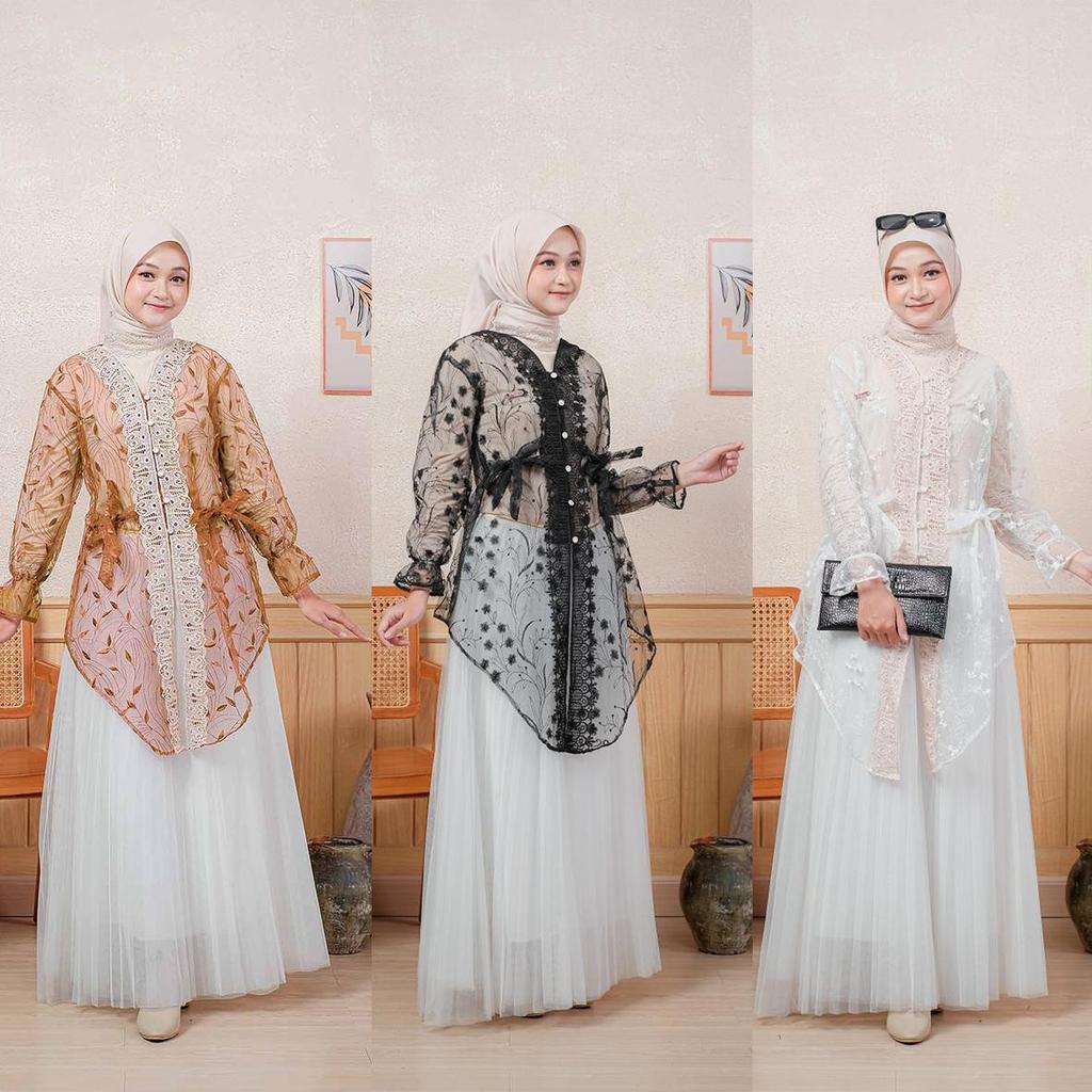 Jual Maria Collection Kayra Outer Tunik Elegan – Brokat Premium untuk ...
