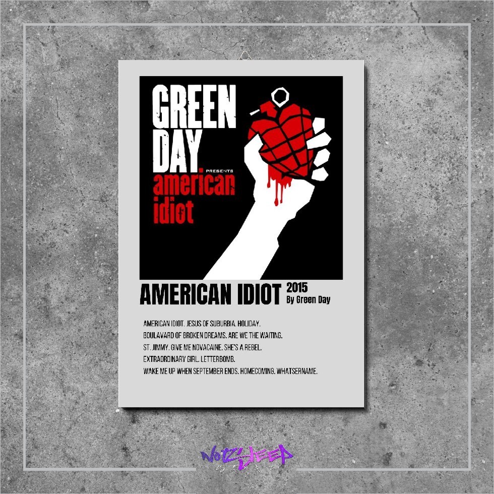 Jual Poster Tanpa bingkai kayu Cover Album Musik American Idiot Green ...