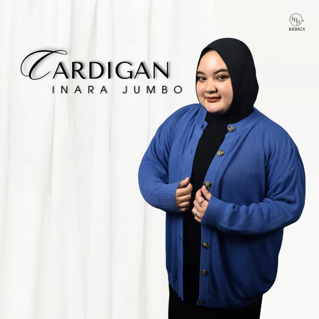 Jual Cardigan Inara Kancing Aktif Jumbo Sweater Cardi Rajut Wanita Big ...