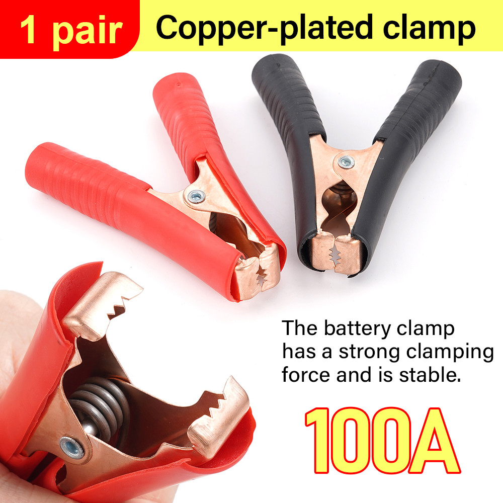 Jual 1pair 100A Electrical Alligator Clips car Battery Clamps For Car ...