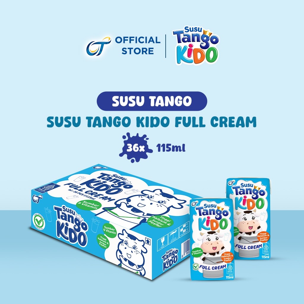 Jual Susu UHT Tango Kido Full Cream Tanggo PLAIN 115ML 1 DUS ISI 36 ...