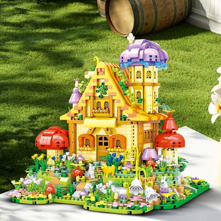 Jual Fairy Tale Castle Fairy Mushroom Castle MOC Building Blocks Set ...