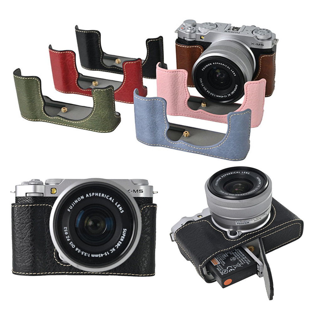 Jual XM5 Camera Bag PU Leather Half Body Case for Fujifilm XM5 Fuji X ...
