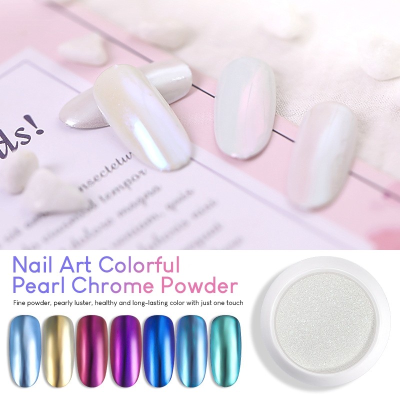 Jual ReinBeauty - Nail Art Pearl Shell Chrome Powder, Bubuk Aurora ...