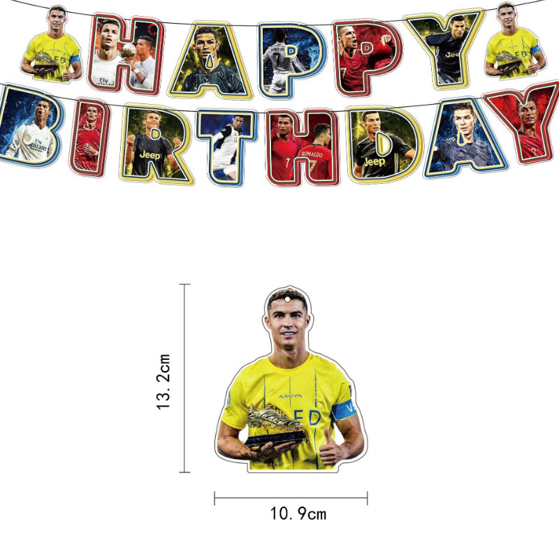 Jual 2025 Football SuperStar CR7 Fan Birthday Party Decoration Soccer Idol Balloon Paper Banner ...