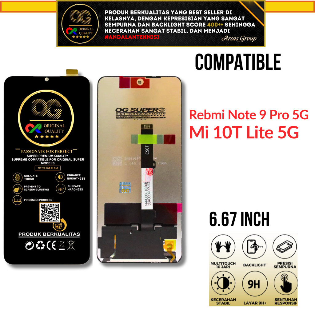 Jual OG Super LCD Touchscreen Mi 10T Lite 5G, Redmi Note 9 Pro 5G, Big ...