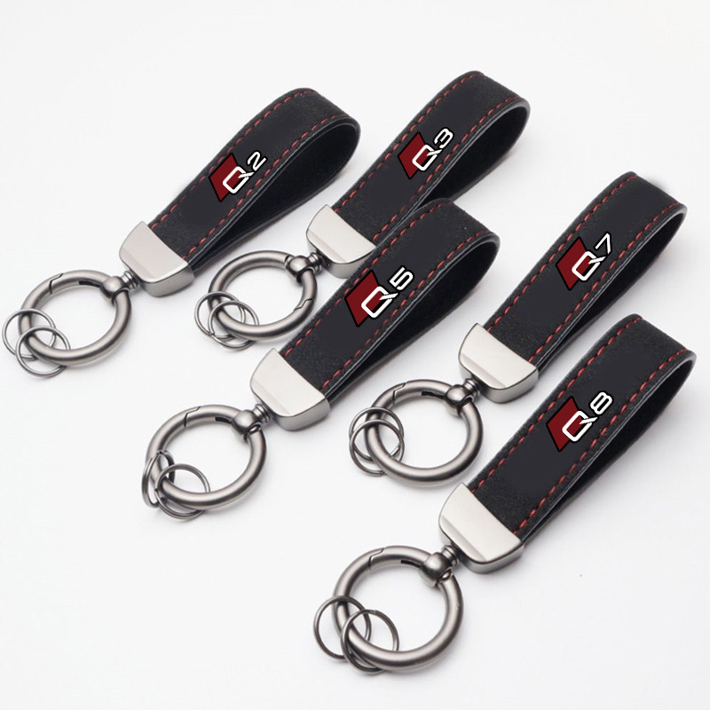 Jual Leather Car Logo Keyain Keyring Pent Gifts Key ain For Au Q1 Q2 Q3 ...