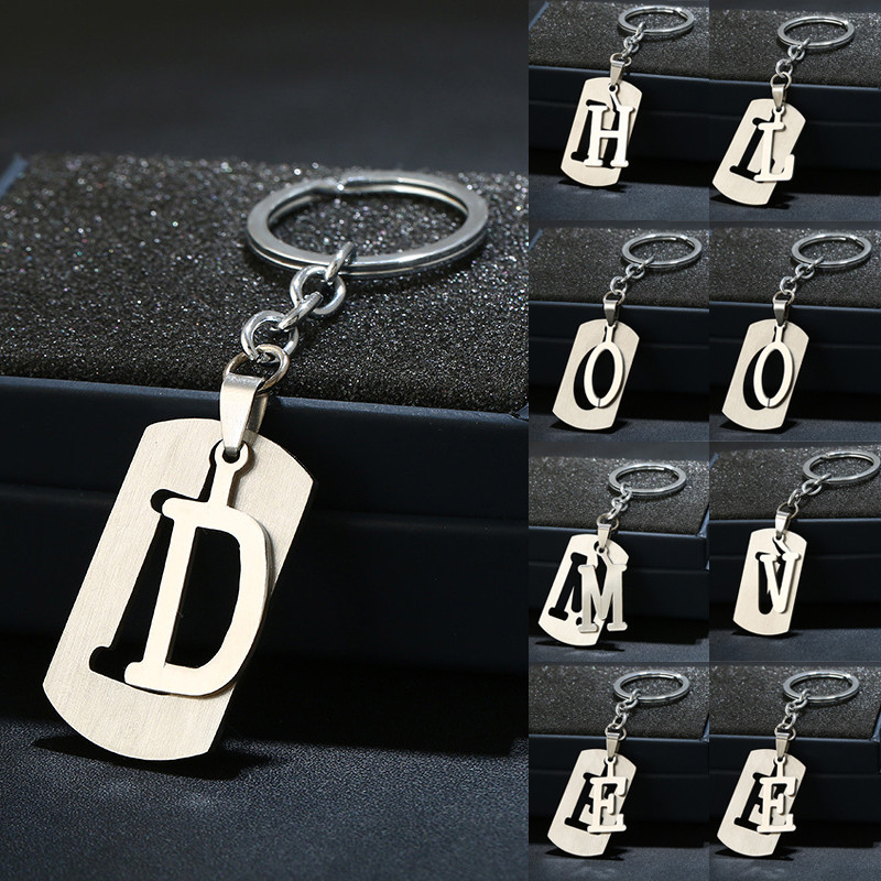 Jual 2022 Y A-Z Letters Key ain For Name Silver Color Steel Keyain ...