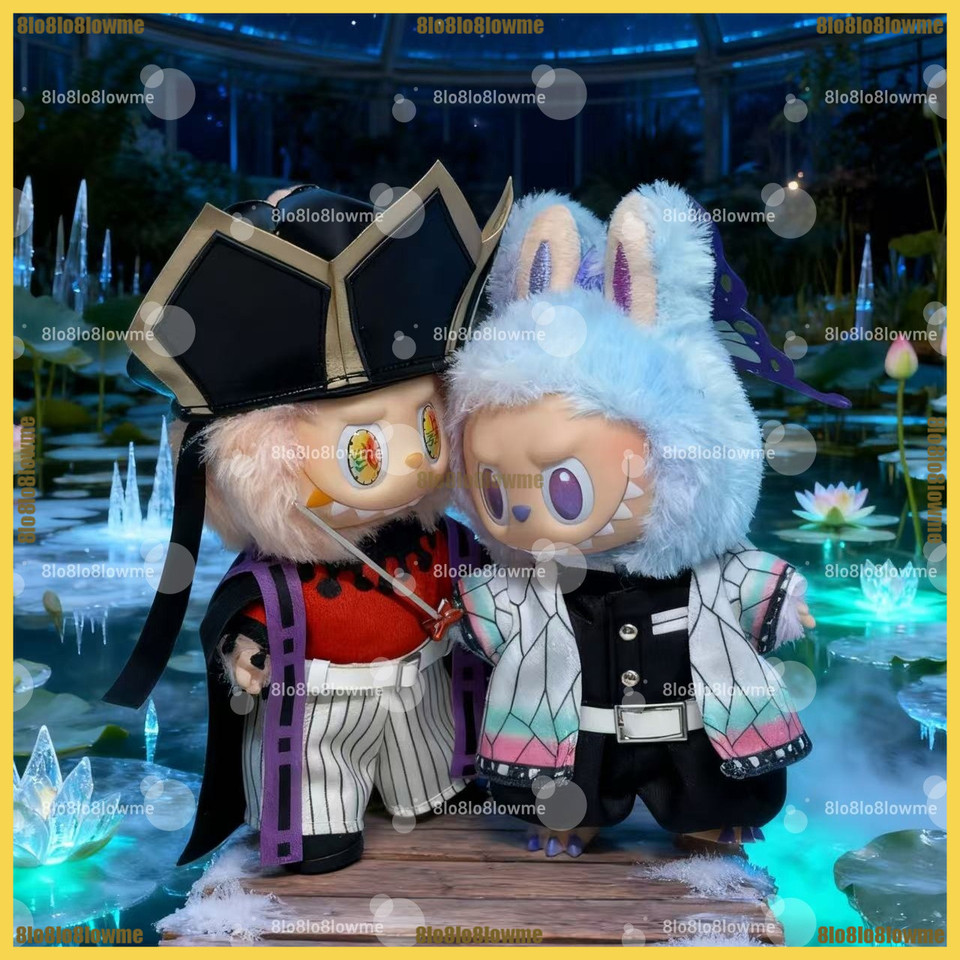 Jual Labubu Dolls Clothes Demon Slayer Douma Set with Leader's Hat Fan ...