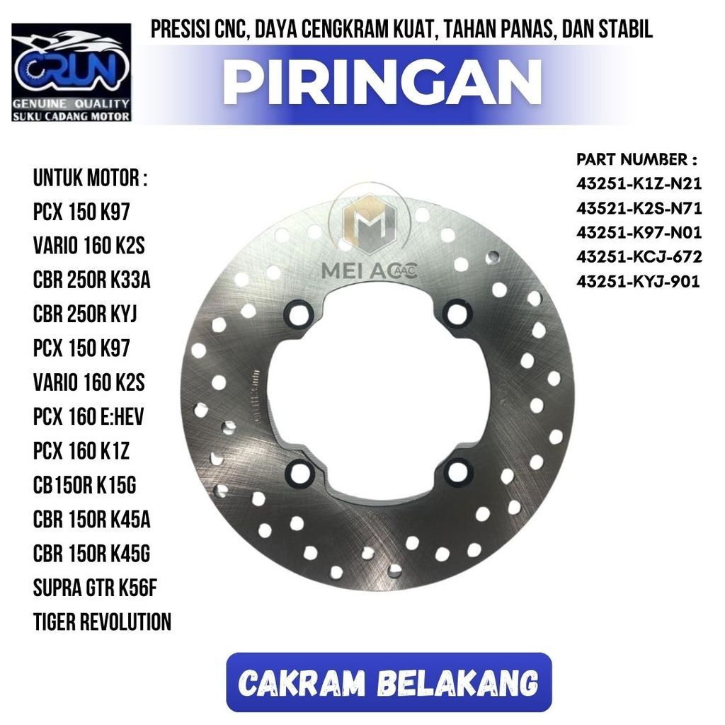 Jual Piringan Disc Cakram Belakang Honda PCX 150 160/CBR150R K45A K45G ...