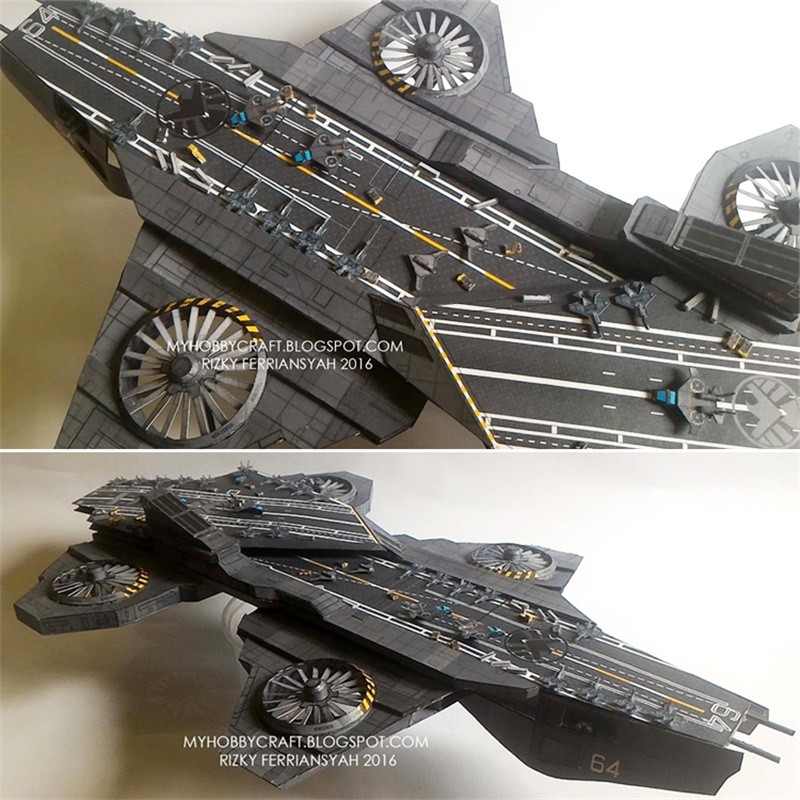 Jual SHIELD Paper Model Kit Superhero Military Weapons Helicarrier Air ...