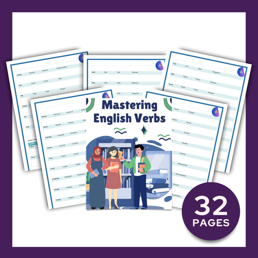 Jual 600+ English Verbs – Present, Past Simple & Perfect Tense ...