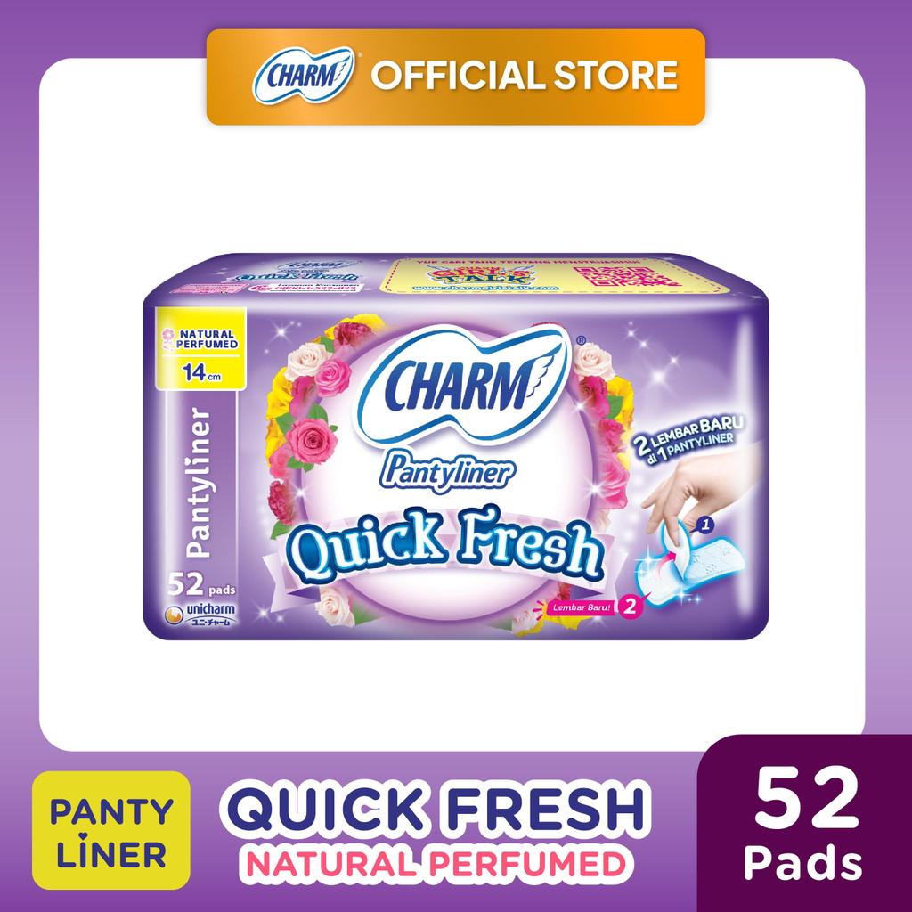 Jual Charm Pantyliner Quick Fresh Perfumed 52 pads | Shopee Indonesia