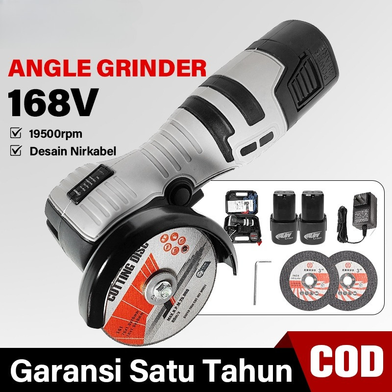 Jual IRONHOOF 168V Brushless Gerinda Angle Grinder Cordless Mesin ...