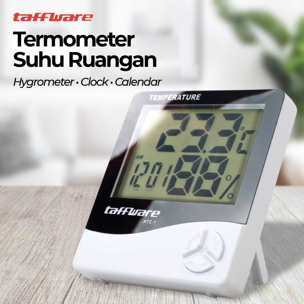 Jual HTC-1 Hygrometer Termometer Ruangan Digital Jam Thermometer Indoor ...