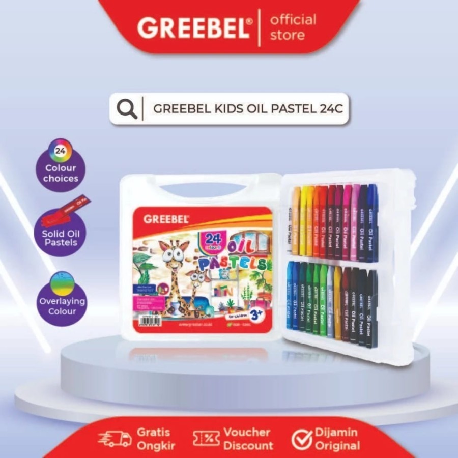 Jual GREEBEL Crayon 24 Warna KIDS OIL PASTEL (Non toxic) | Shopee Indonesia