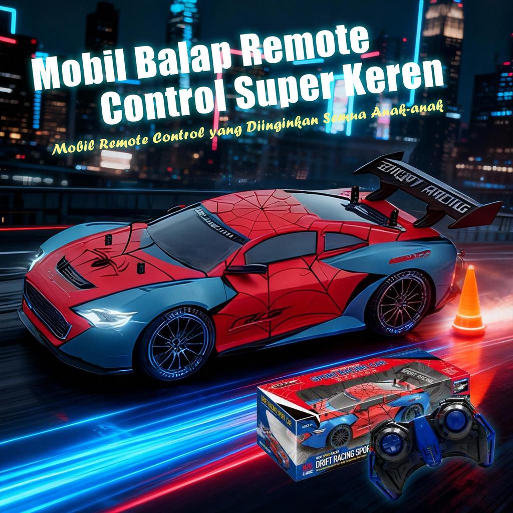 Jual Mobil Sport RC Spider-Man (Mobil Jagoan) - dengan Efek Asap ...