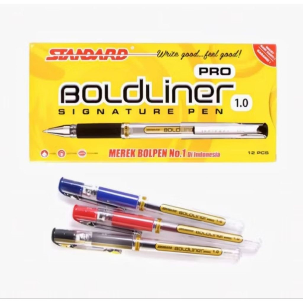 Jual Pulpen Standard Boldliner Elite/Pro 1.0 ( 1pak/12pcs ) | Shopee ...