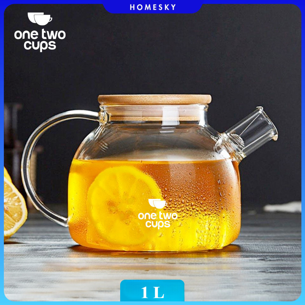 Jual One Two Cups Teko Teh Kaca Saringan Tahan Panas Api Teapot 1L - BR ...