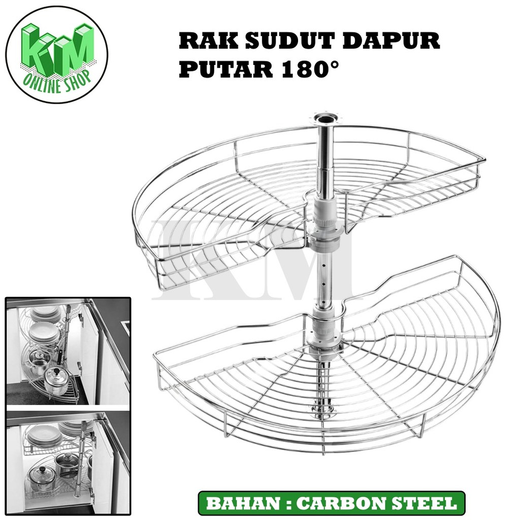 Jual Rak Dapur 2 Susun Serbaguna Sudut Putar 180 Derajat Rak Piring ...
