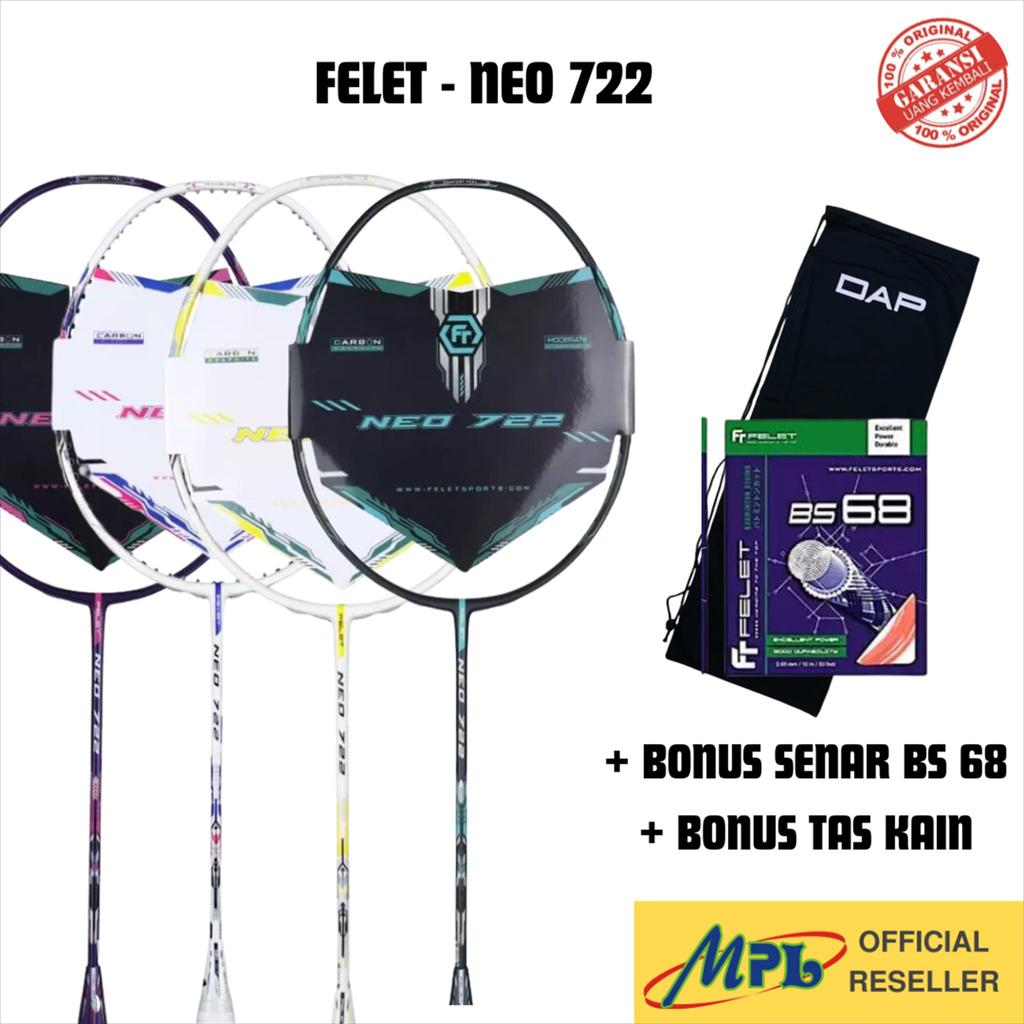 Jual RAKET BADMINTON FELET NEO 722 + SNAR BS-68 + TAS KAIN FELET ...