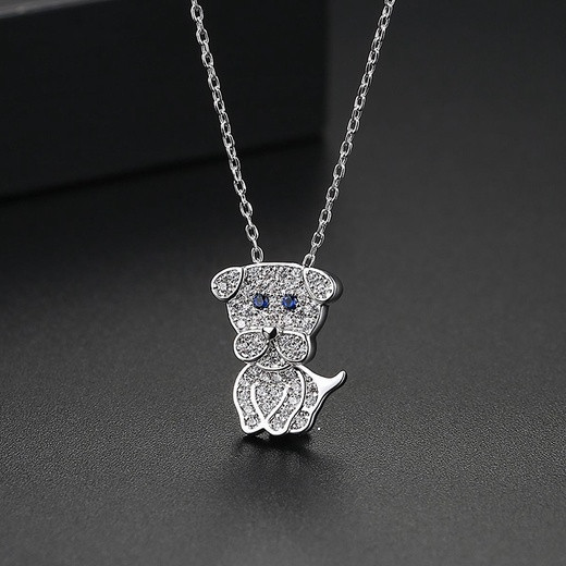 Jual Kalung Liontin Anjing Lucu Sederhana dengan Zirconia Kubik ...