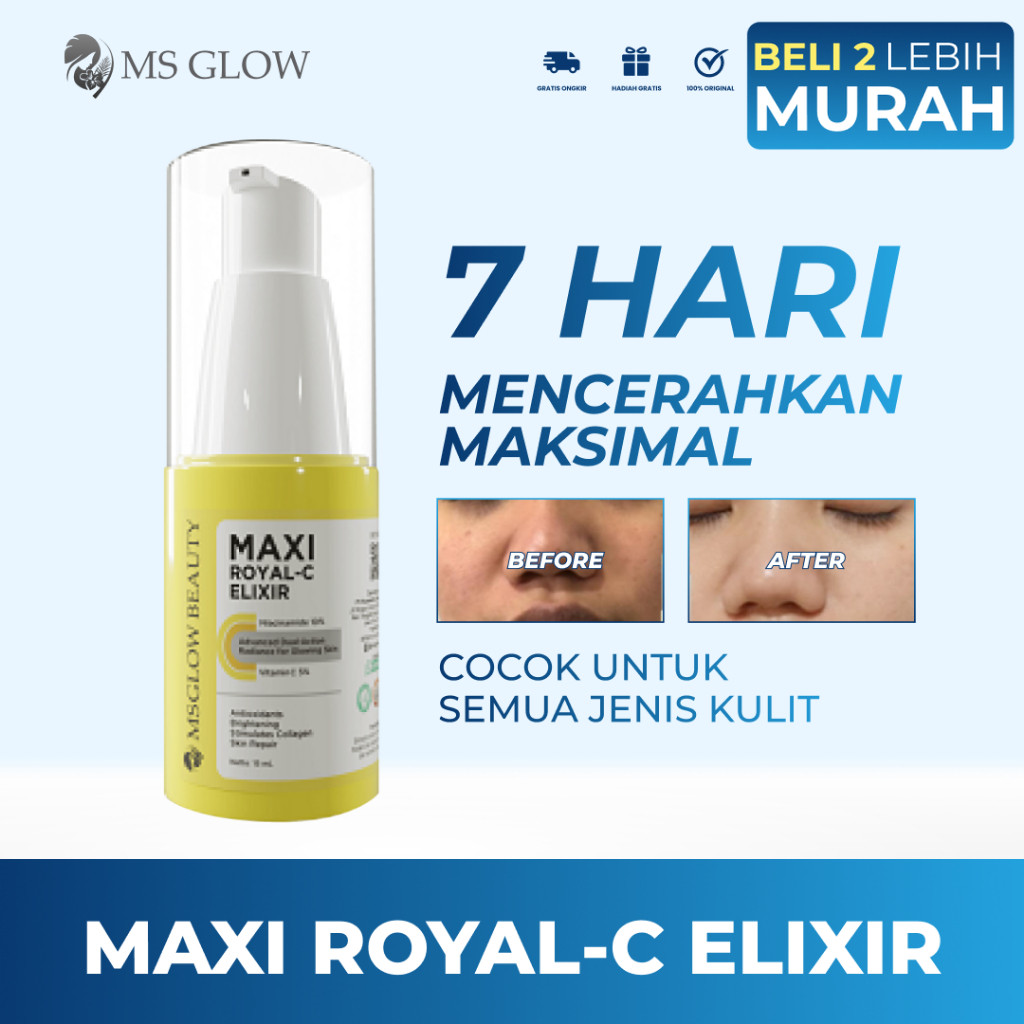 Jual MS GLOW ELIXIR MAXI ROYAL – PROMO SPESIAL SERUM LUXURY GLOW, SAMARKAN KERUT & CERAHKAN ...
