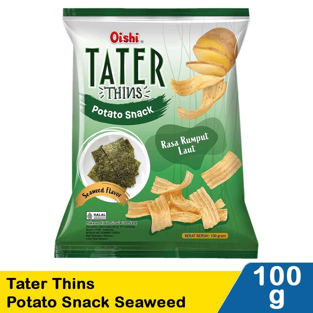 Jual OISHI TATER THINS POTATO SNACK SEAWEED 100g | Shopee Indonesia