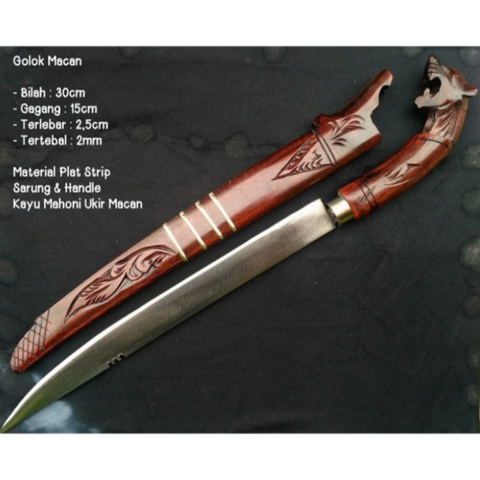 Jual golok sembelih gagang macan / golok barlen simpai / pisau gagang ...