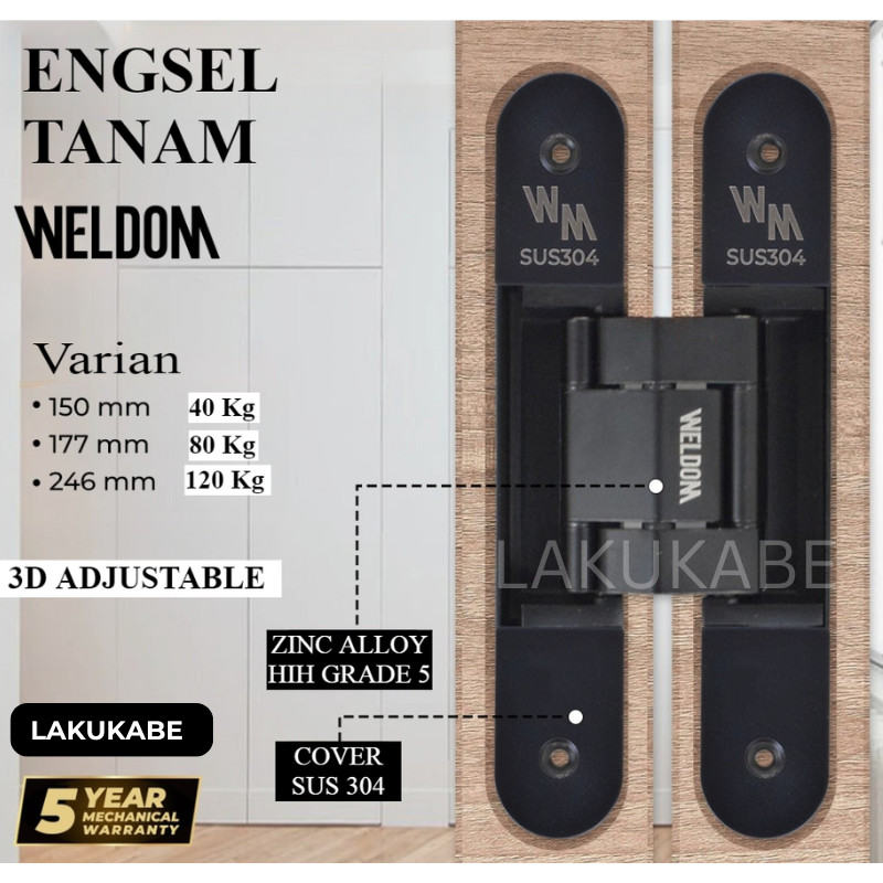 Jual Engsel Tanam Tersembunyi Concealed Invisible Hinge Heavy Duty ...