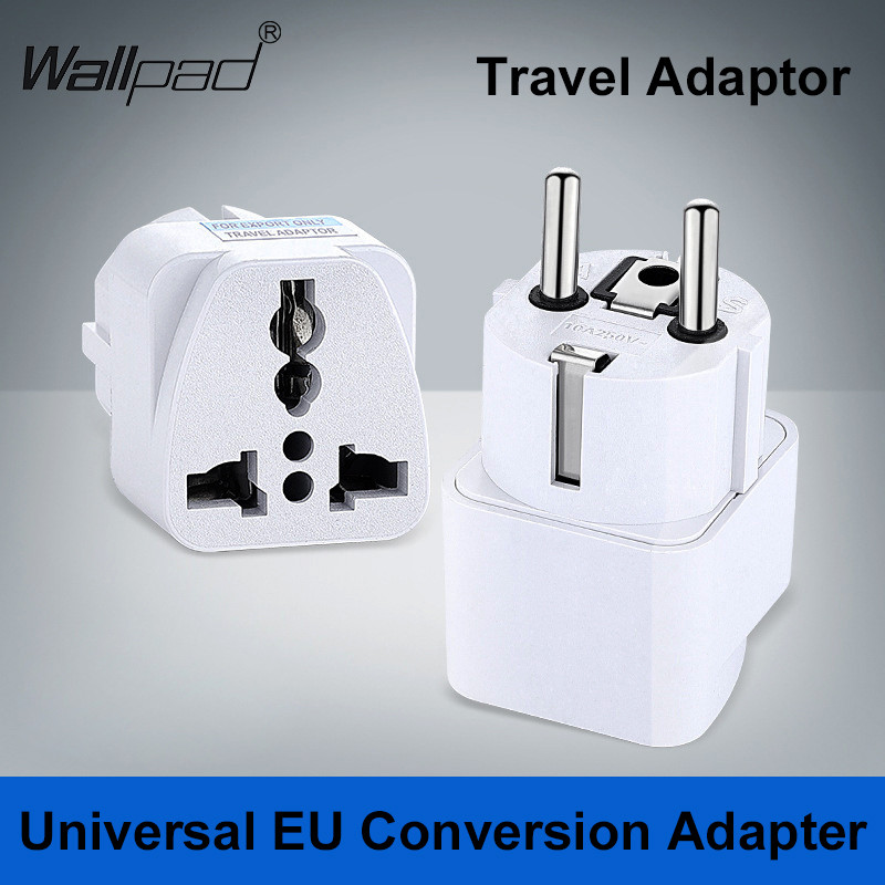 Jual Universal EU Plug Grey Adapter International AU UK US To Euro KR ...