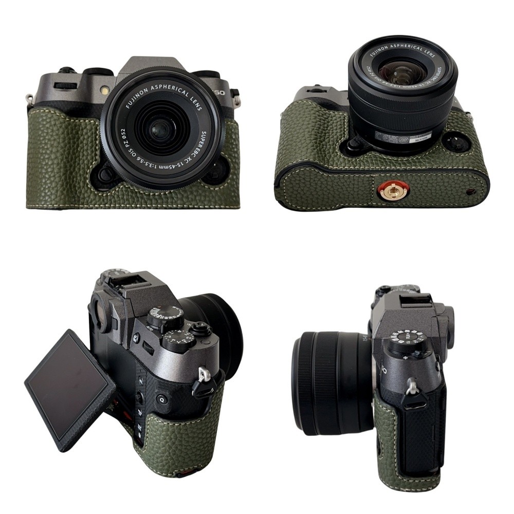 Jual Litchi Style PU Leather Case For Fuji XT50 Camera Bag Half Body Cover For Fujifilm X-T50 ...